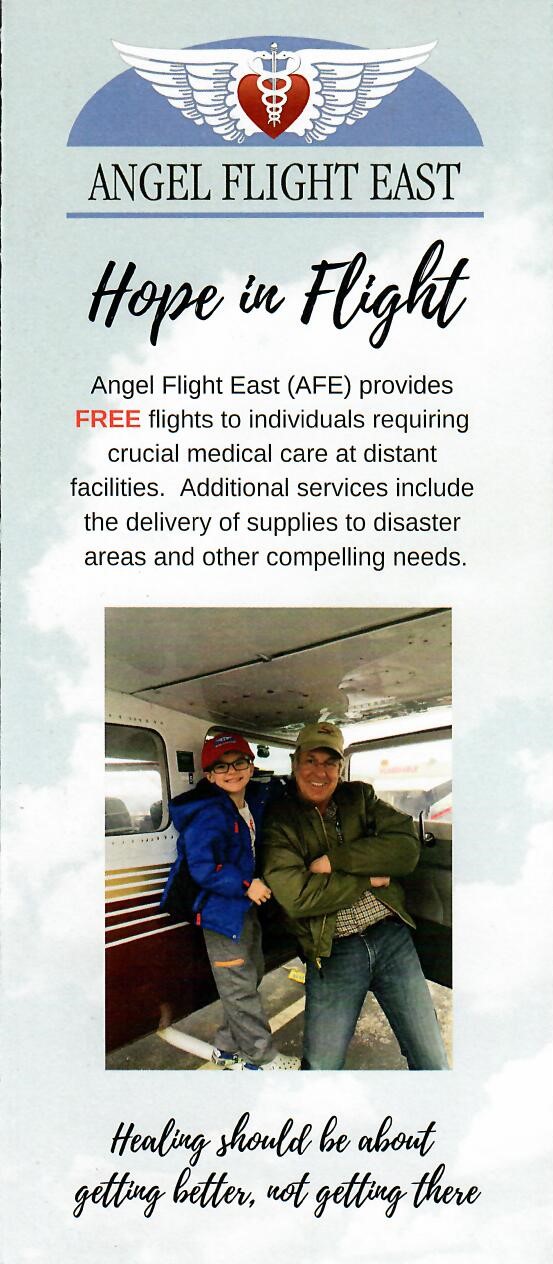 Angel Flight East - Medical Care Flights - Getaways On Display