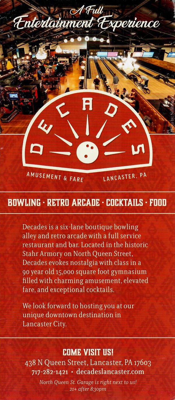 Decades Lancaster, PA: Bowling, Retro Arcade, Cocktails, Food ...