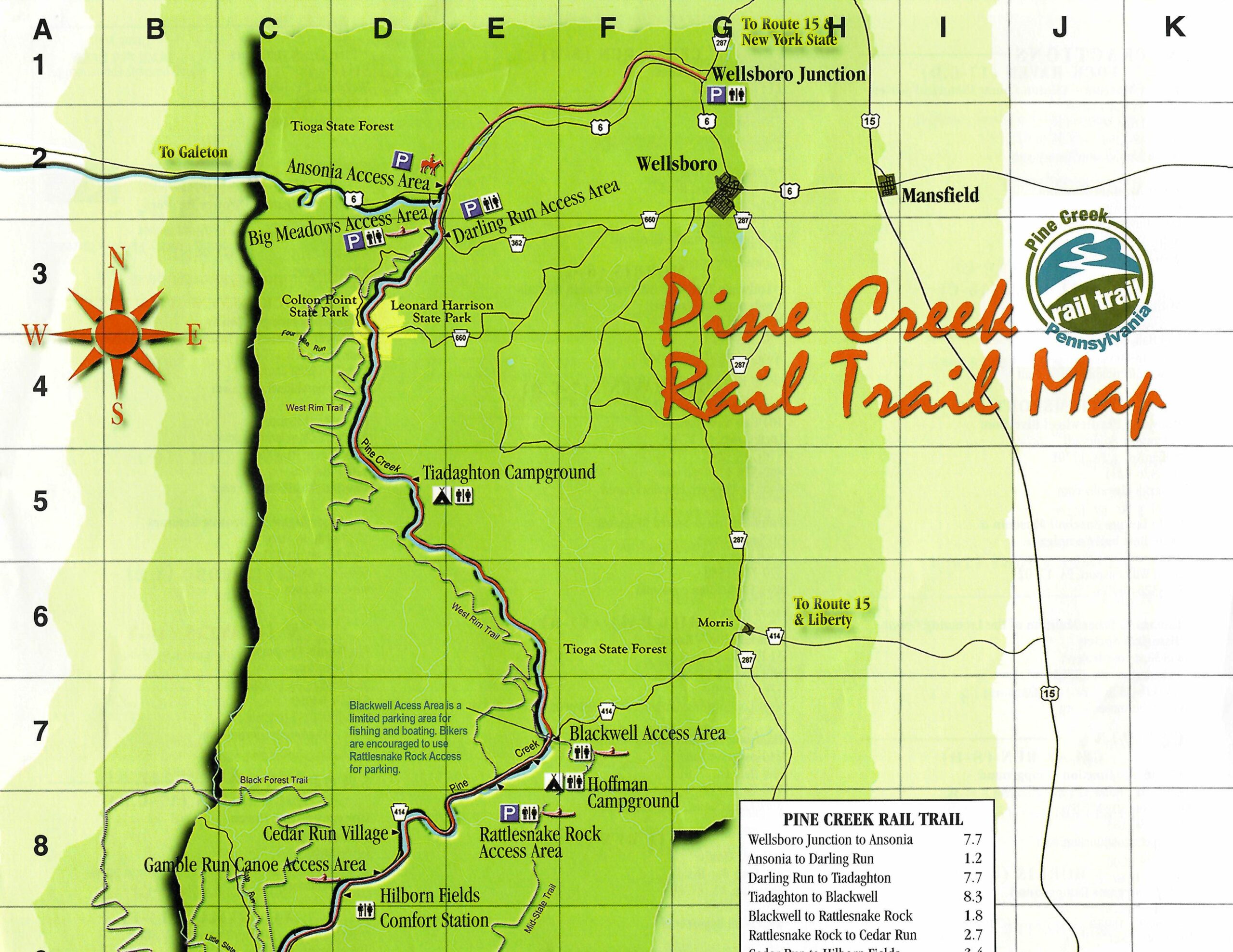 Pine Creek Rail Trail Map - Getaways On Display