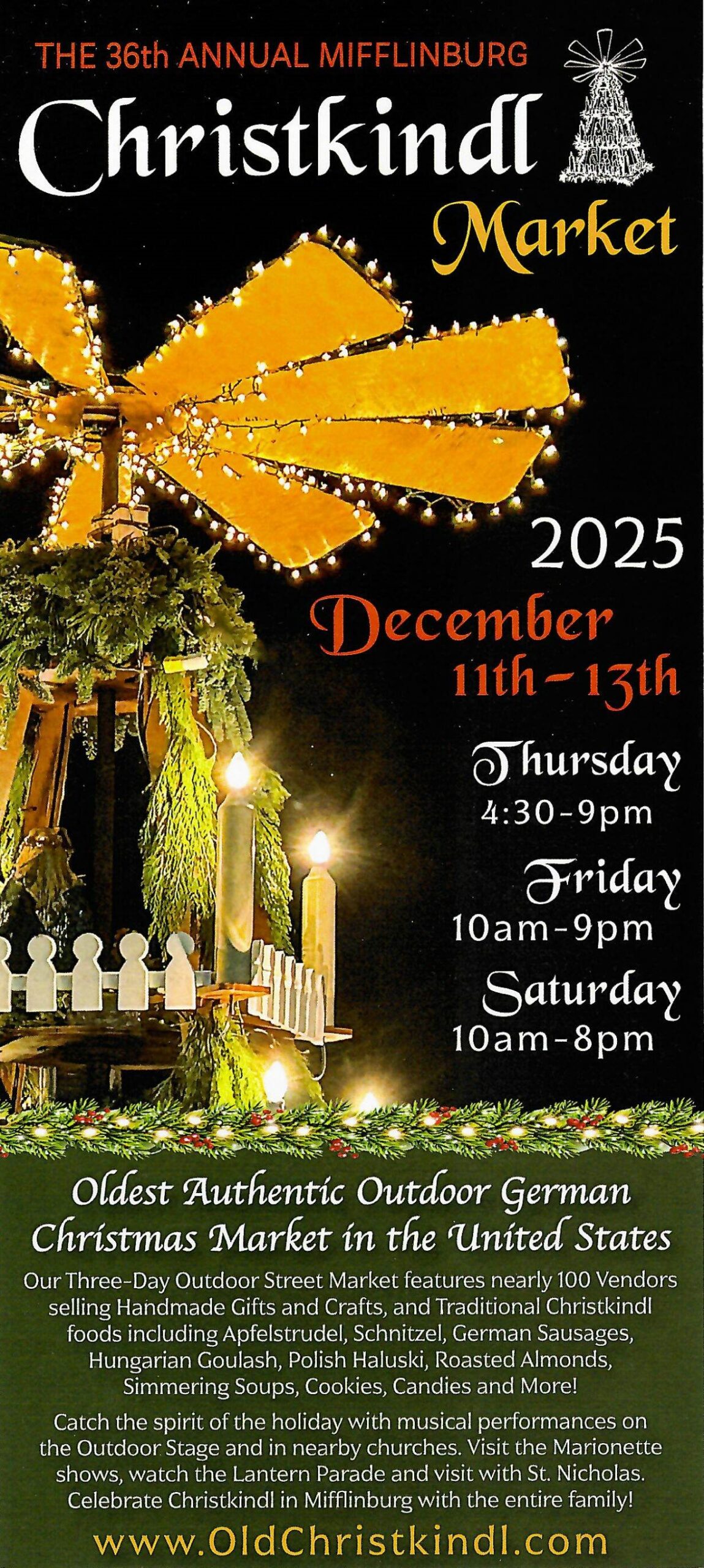 Christkindl Market of Mifflinburg 2025 (Dec11-13) - Getaways On Display